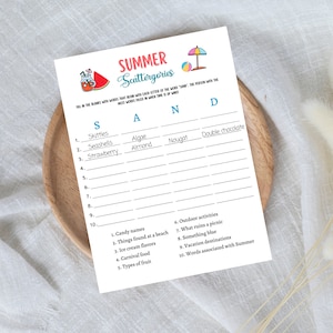 Summer Camp Games Bundle Printable, Summertime Beach Party Games Adult ...