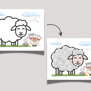 Easter Sheep Lamb Craft Printable Template, DIY Art Religious Keepsake ...