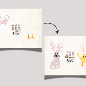Bunny Chick Easter Handprint Footprint Craft for Kids Printable, DIY ...