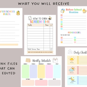 Editable School Planner Kids Printable Back to School Bundle - Etsy