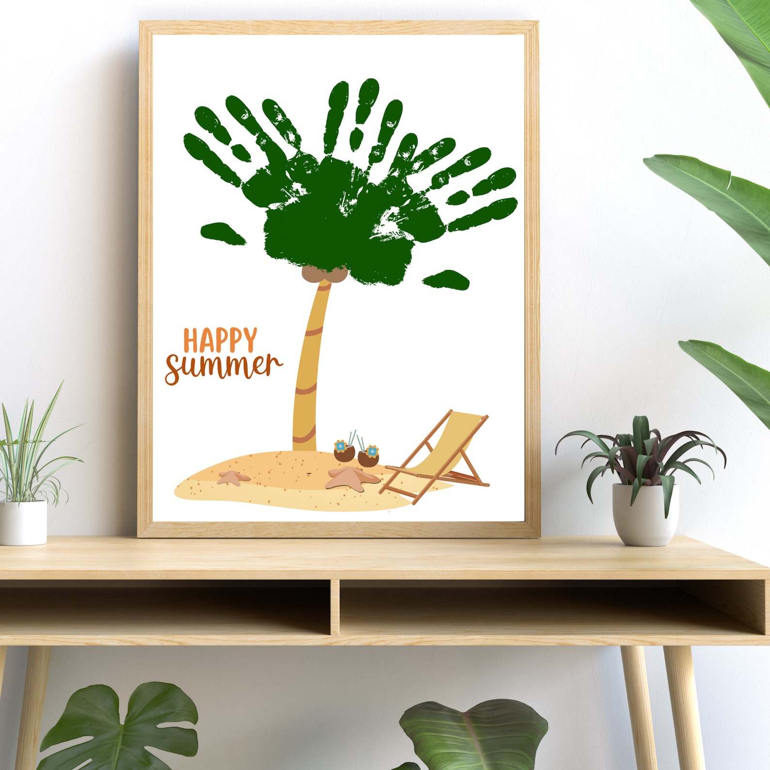 Summer Handprint Craft Printable, Footprint Art for Kids, Toddler ...