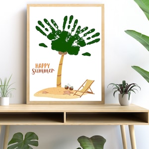 Summer Handprint Craft Printable, Footprint Art for Kids, Toddler ...