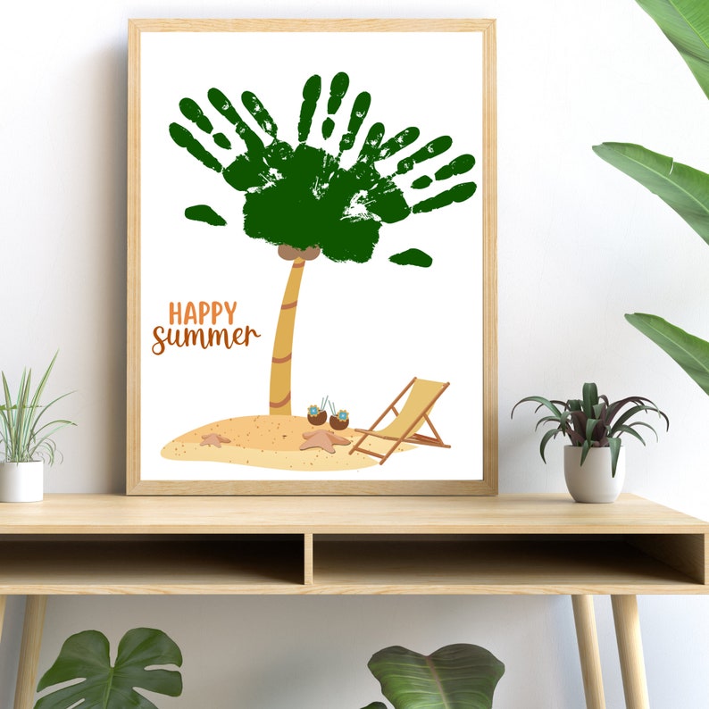 Summer Handprint Craft Printable, Footprint Art for Kids, Toddler ...
