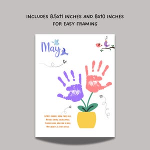 May Handprint Footprint Crafts Printable, DIY Art Kids Preschool ...