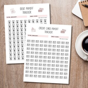 Debt Tracker Printable, Credit Card Debt Payoff Tracker, Visual Tracker ...