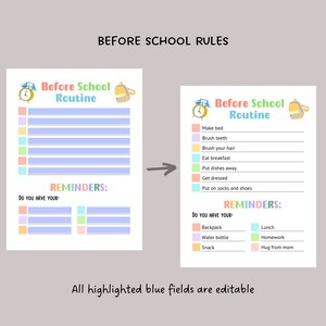 Editable School Planner Kids Printable, Back to School Bundle ...