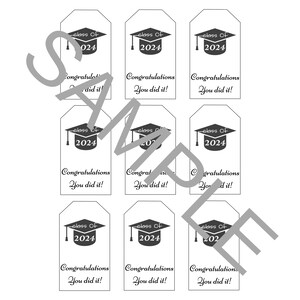 Graduation Gift Tags Printable, Class of 2024 Grad Tags, Congrats Grad ...