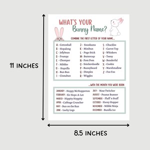 Whats Your Bunny Name Printable, Easter Bunny Name Game, Easter Party ...