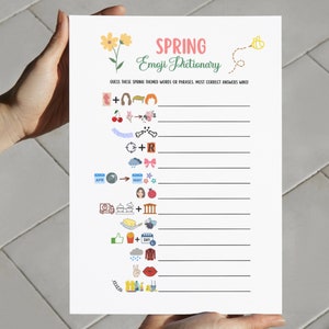 Spring Emoji Pictionary Game Printable, Spring Activities for Kids ...