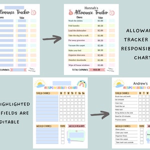 Editable Summer Planner Bundle Printable Summer Chore Chart - Etsy