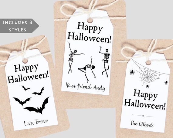 Halloween Gift Tag Printable Template Editable Halloween - Etsy