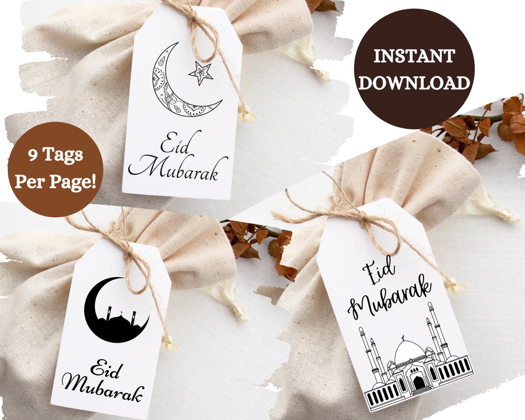 Eid Mubarak Gift Tags Eid Decoration Instant Digital - Etsy