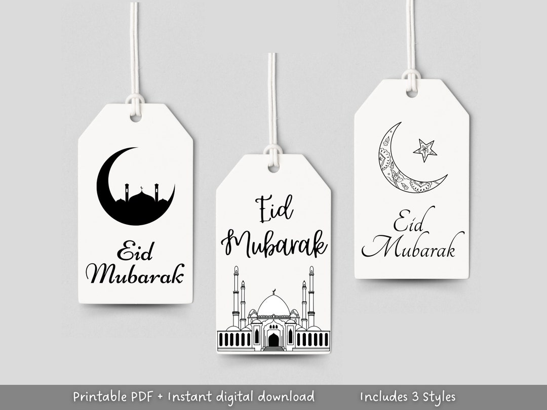 Eid Mubarak Gift Tags, Eid Decoration, Instant Digital Download ...