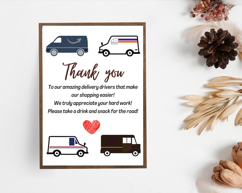 Delivery Driver Appreciation Sign Thank You Sign Snack & - Etsy