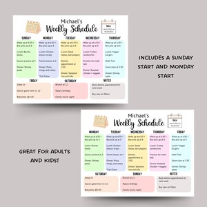 Kids Weekly Planner Printable, Editable Weekly Schedule Kids, Weekly ...