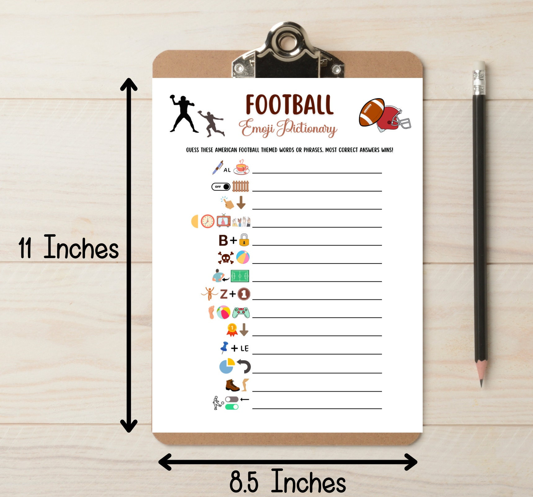 Football Emoji Pictionary Game Printable Football Party Game - Etsy ...