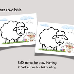 Easter Sheep Lamb Craft Printable Template, DIY Art Religious Keepsake ...