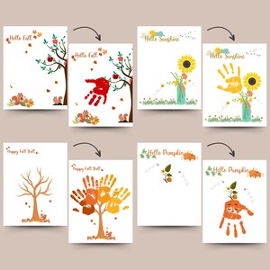 Fall Handprint & Footprint Printable Crafts, DIY Autumn Art for Baby ...