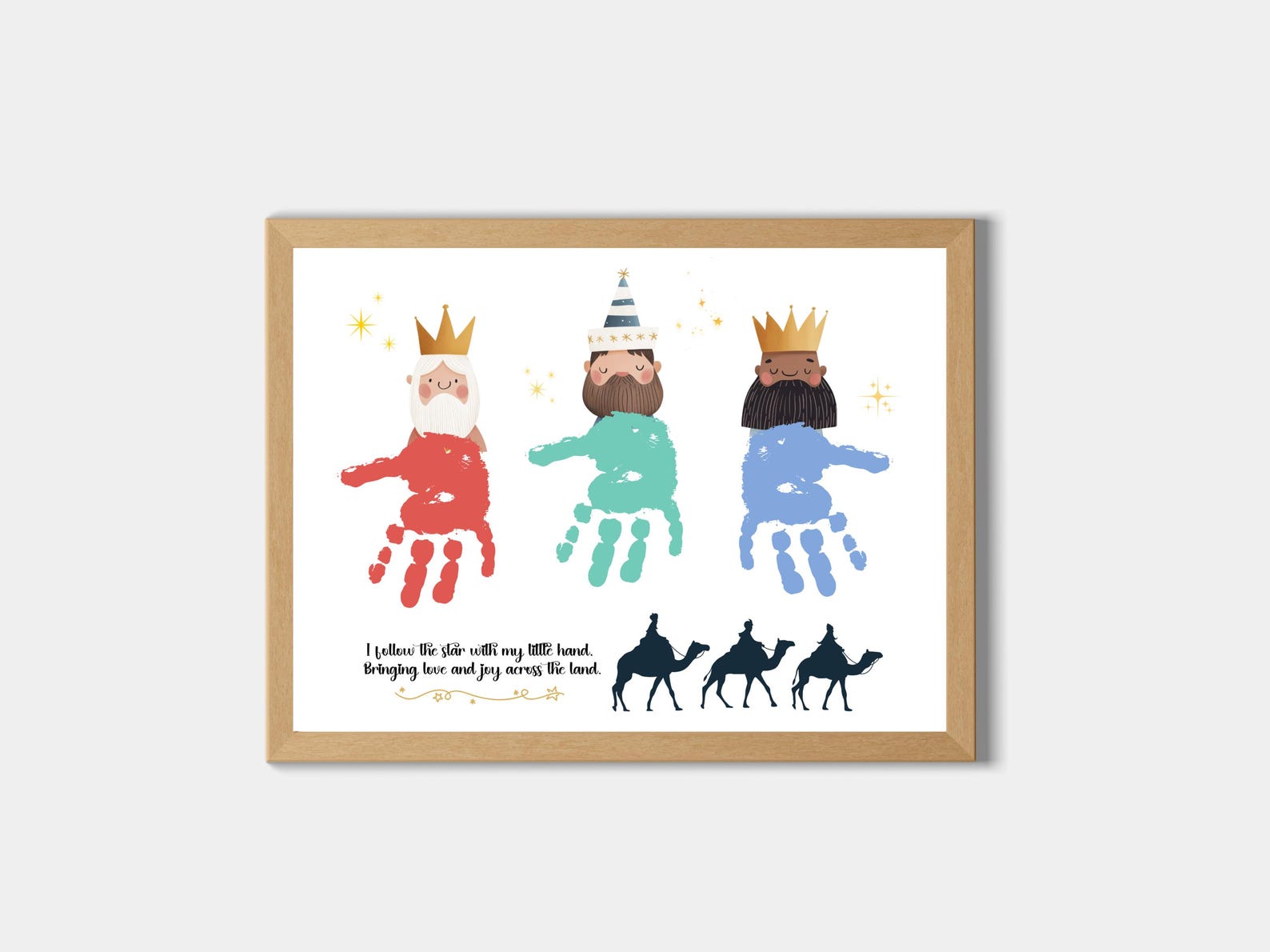 Three Kings Star Christmas Handprint Craft Printable for Kids DIY ...