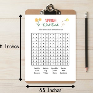 Spring Word Search Game Printable Spring Activity Adults and - Etsy