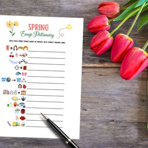 Spring Emoji Pictionary Game Printable Spring Activities for - Etsy