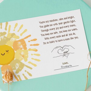 Mothers Day Handprint Craft for Kids Printable, DIY Cute Card Art ...