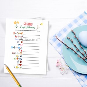 Spring Emoji Pictionary Game Printable, Spring Activities for Kids ...