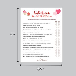 Valentine's Day Fact or Fiction Game Printable, Valentines Game True or ...