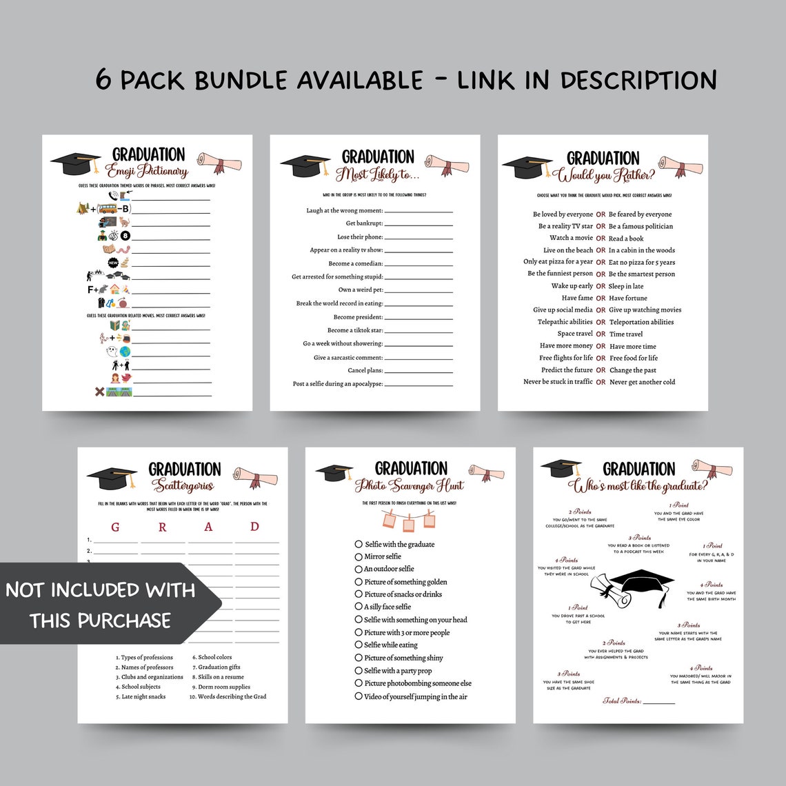 Graduation Emoji Pictionary Game Printable, Graduation Party Activity ...