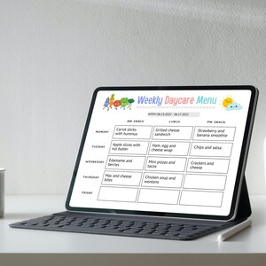 Daycare Weekly Menu Printable, Home Daycare Monthly Meal Planner ...