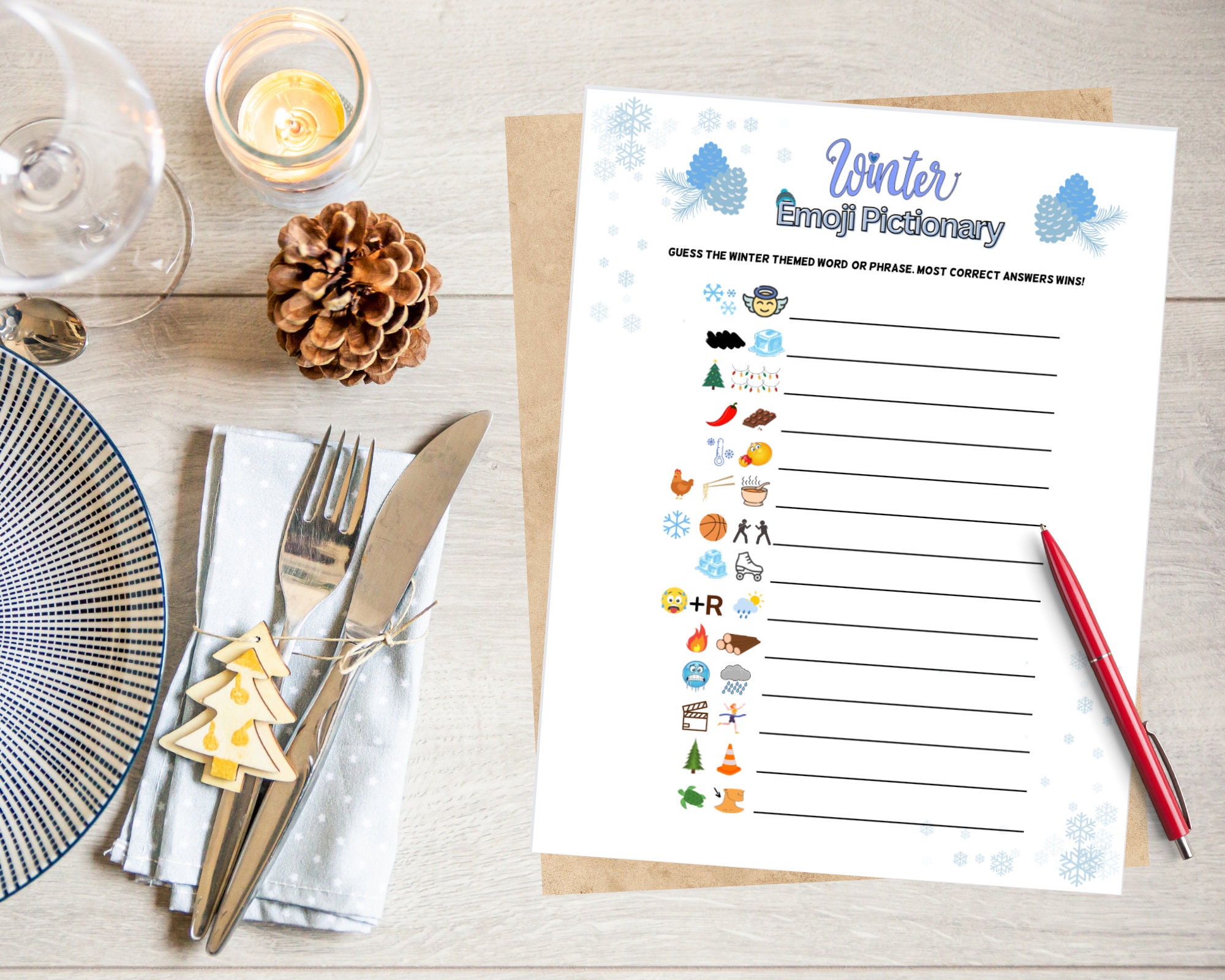 Winter Emoji Pictionary Game Printable Holiday Party Games - Etsy Australia