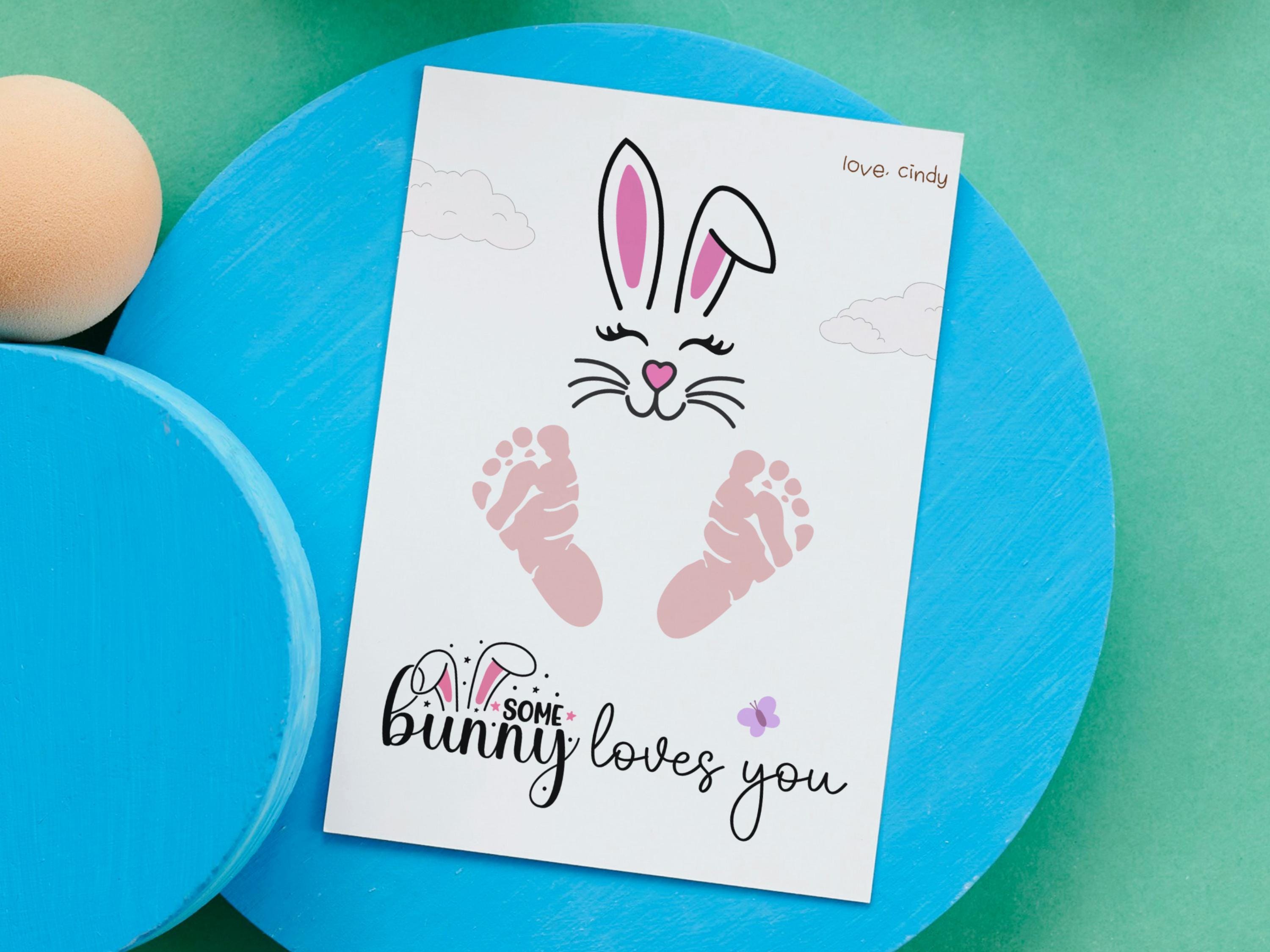 Easter Footprint Craft for Kids Printable, DIY Handprint Art Keepsake ...