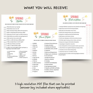 Spring Riddles Game Printable, Spring Activity Adults and Kids ...