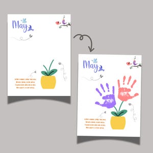 May Handprint Footprint Crafts Printable, DIY Art Kids Preschool ...