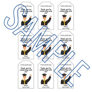 Custom Graduation Thank You Tags Class of 2022 Favors - Etsy