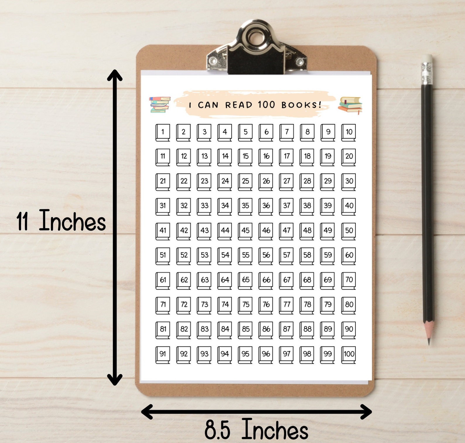 Printable Reading Chart Kids Reading Log Tracker 50 100 - Etsy