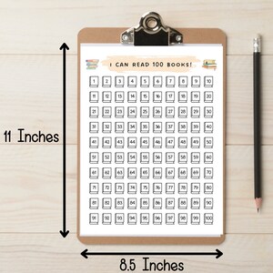 Printable Reading Chart Kids Reading Log Tracker 50 100 - Etsy