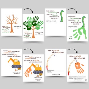 Father's Day Handprint & Footprint Art Printable, Gift for Dad From ...