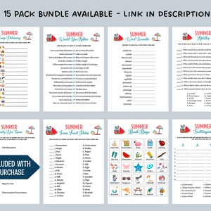 Summer Riddles Game Printable Pool Party Games Summer Camp - Etsy