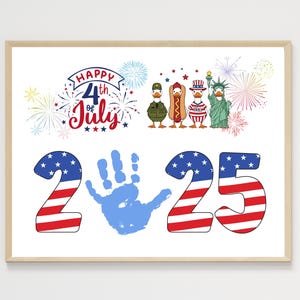 4th of July Handprint Craft Printable DIY Patriotic 2025 Art for Kids ...