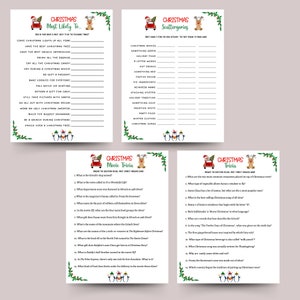 Christmas Party Games Bundle Printable, Fun Holiday Game, Christmas ...