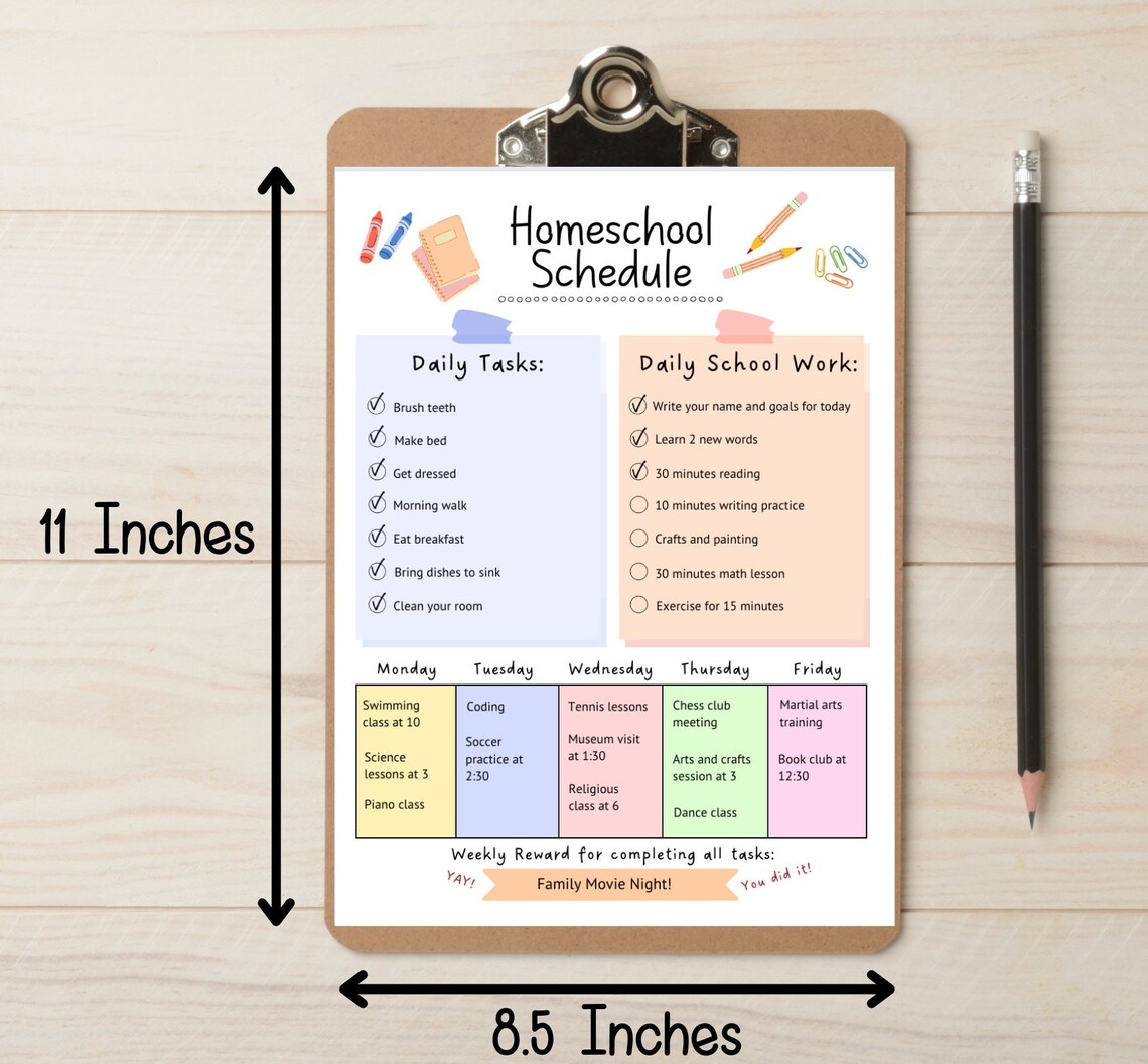 Homeschool Schedule Homeschool Planner Printable Homeschool - Etsy
