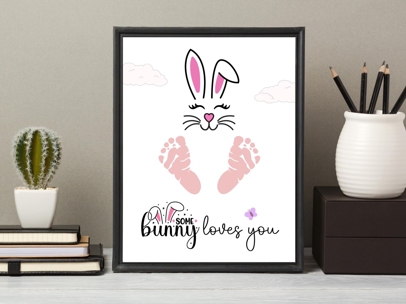 Easter Footprint Craft for Kids Printable, DIY Handprint Art Keepsake ...