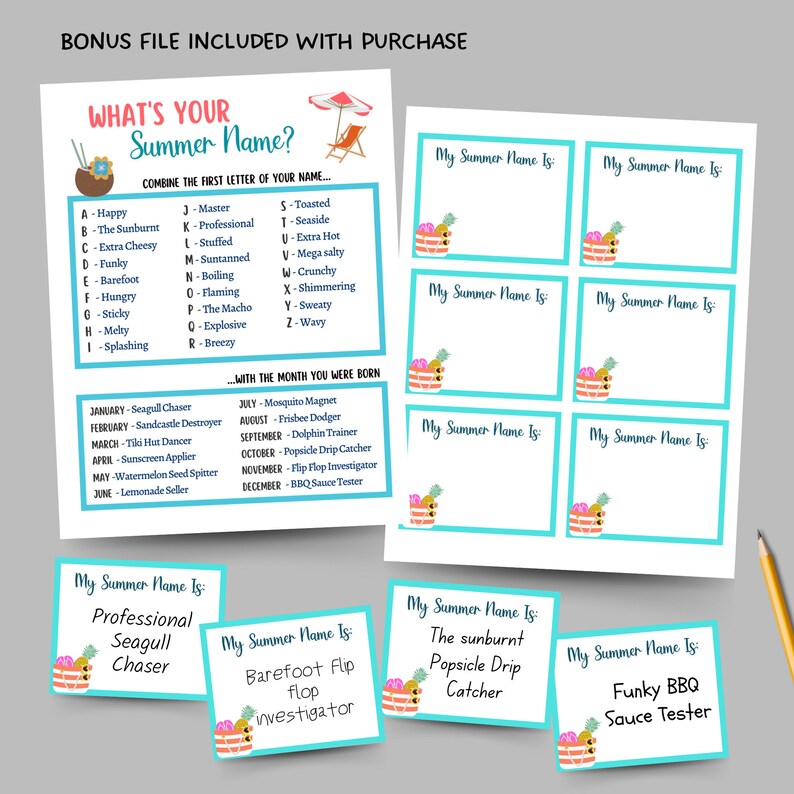 Summer Games Bundle Printable, Summer Camp Activity, Summertime Beach ...