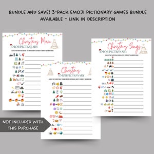 Christmas Songs Emoji Pictionary Printable, Christmas Guessing Game ...