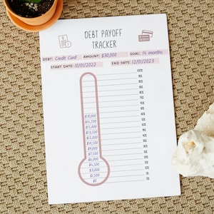 Debt Tracker Printable, Credit Card Debt Payoff Tracker, Visual Tracker ...