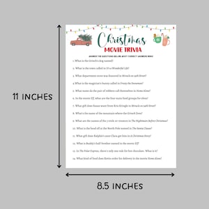 Christmas Movie Trivia Game Printable, Fun Holiday Party Game, Movie ...