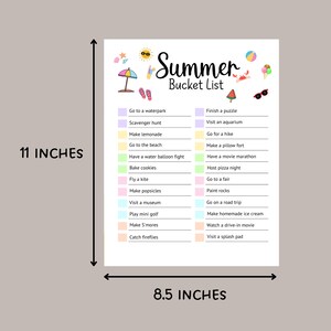 Summer Bucket List Printable, Editable Summer Break Template, Fun ...