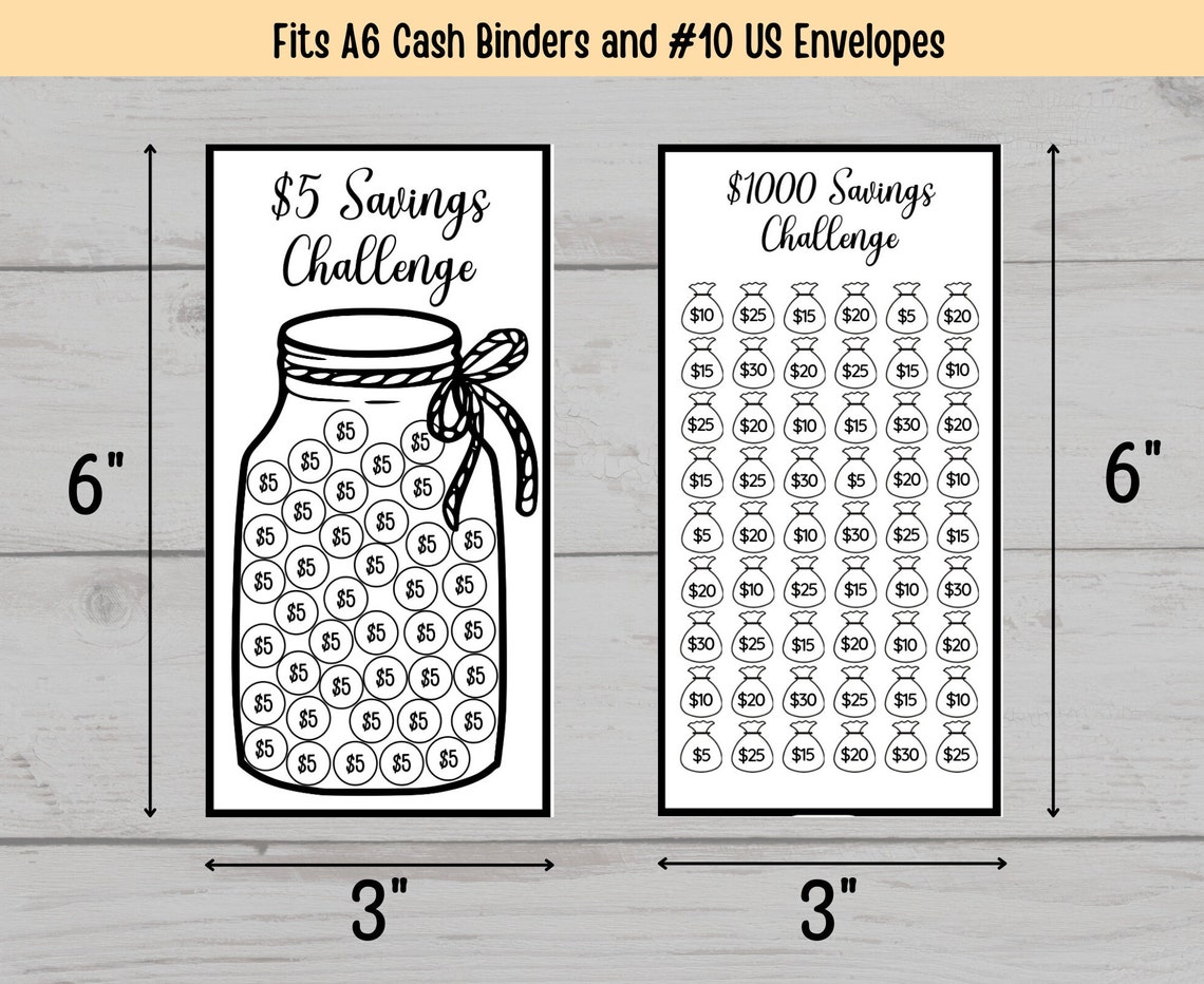 Savings Challenge Bundle Printable Minimalist Mini Savings - Etsy