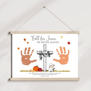 Fall Christian Handprint Craft Printable for Kids, DIY Jesus Art ...